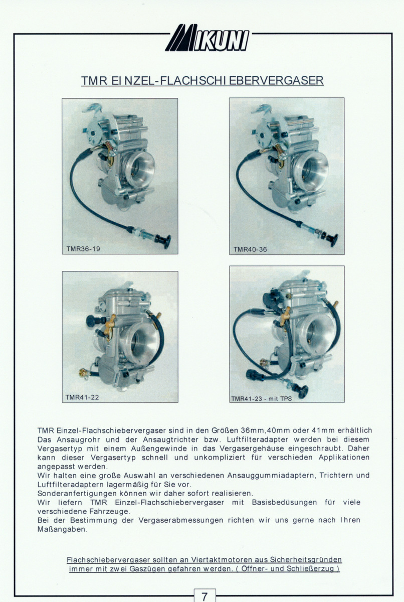 Mikuni TMR 40-36 Einzelvergaser ohne Zubehör. - MZ-Faber